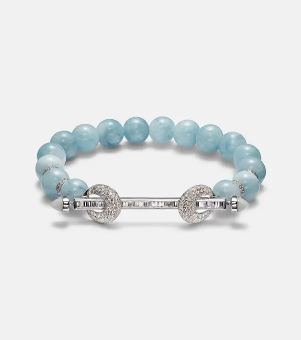 ANANYA Chakra Aquamarine And Diamond Bracelet - Blue