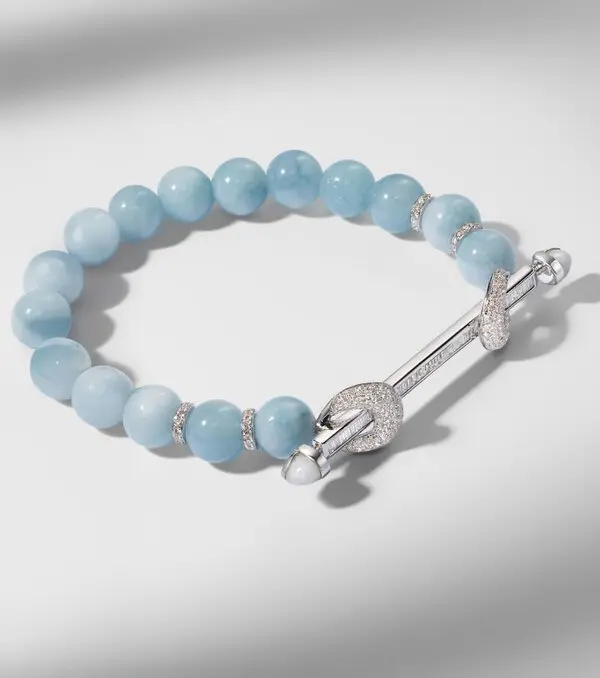 ANANYA Chakra Aquamarine And Diamond Bracelet - Blue