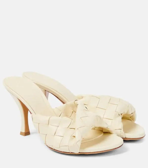 Bottega Veneta Blink 80 Leather Mules - White
