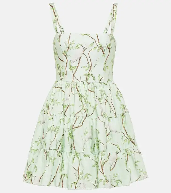 Agua Bendita Lima Printed Minidress - Green