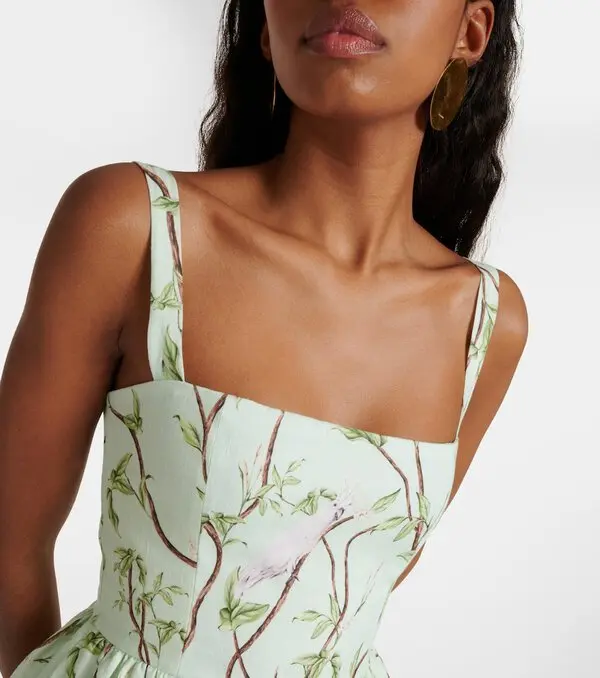 Agua Bendita Lima Printed Minidress - Green