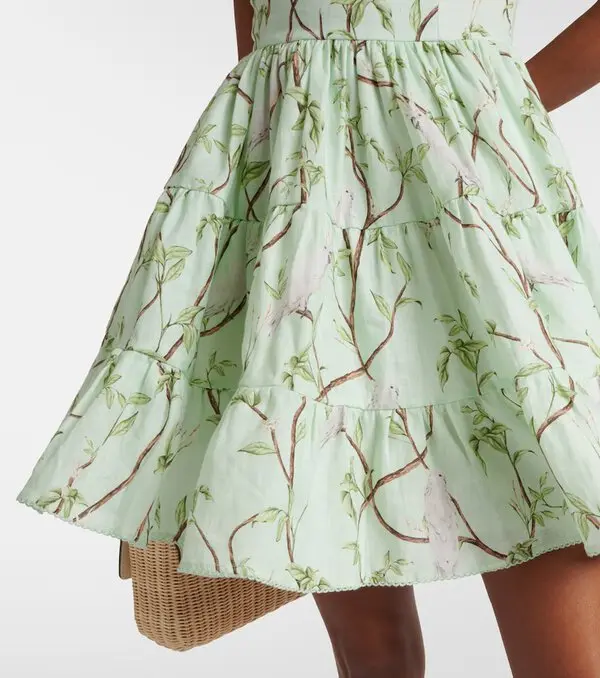 Agua Bendita Lima Printed Minidress - Green