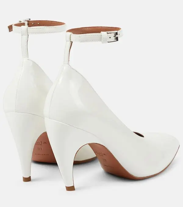 Alaïa Shark Patent Leather Pumps - White