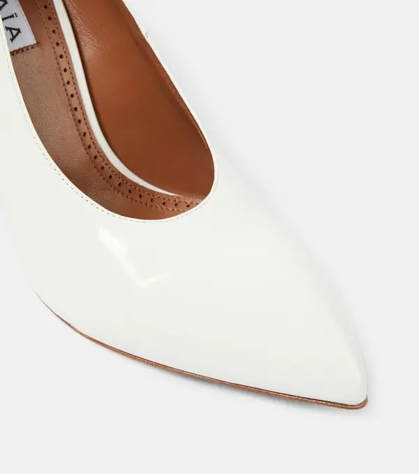 Alaïa Shark Patent Leather Pumps - White