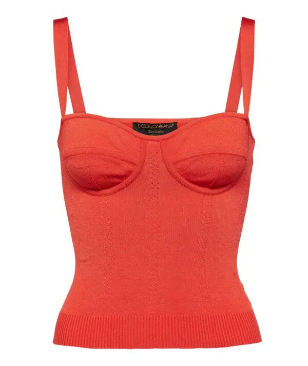 Dolce & Gabbana Knitted Bustier - Red