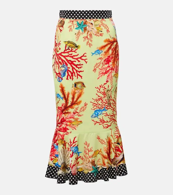 Dolce & Gabbana Capri Printed Silk-blend Midi Skirt - Multicoloured