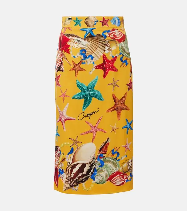 Dolce & Gabbana Printed Silk-blend Midi Skirt - Multicoloured