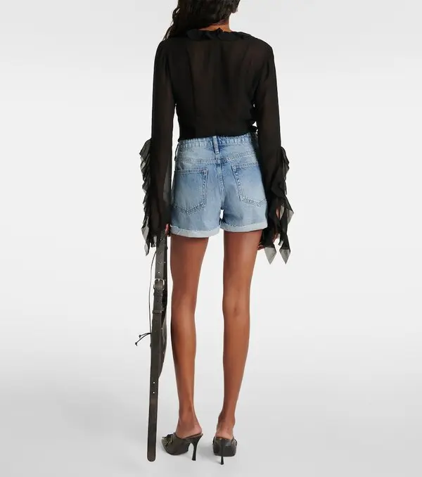 FRAME Le Grand Garçon High-rise Denim Shorts