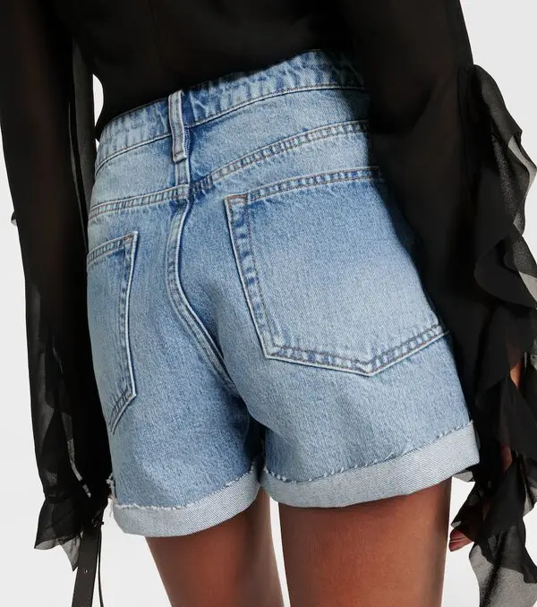 FRAME Le Grand Garçon High-rise Denim Shorts