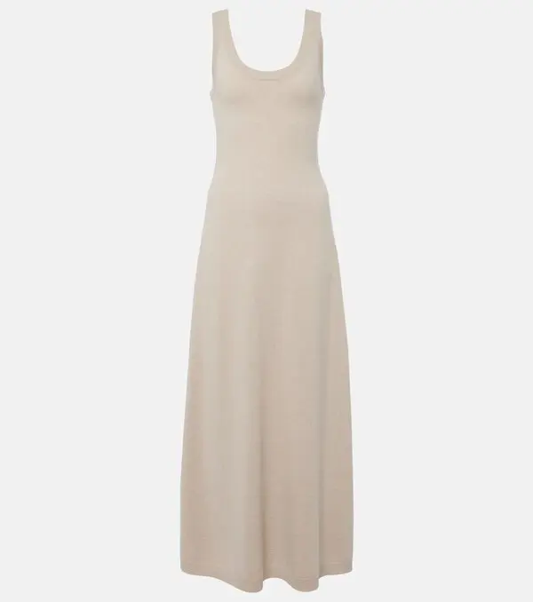 Brunello Cucinelli Cashmere Maxi Dress - Beige