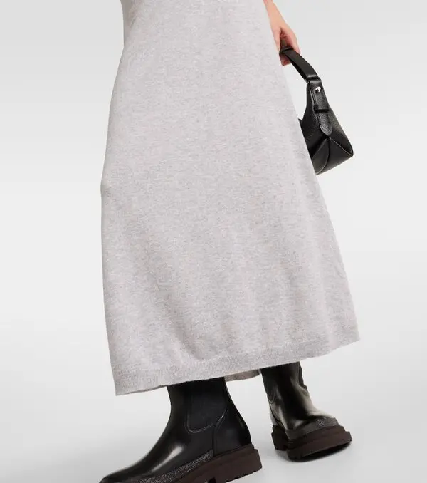 Brunello Cucinelli Cashmere Maxi Dress - Grey