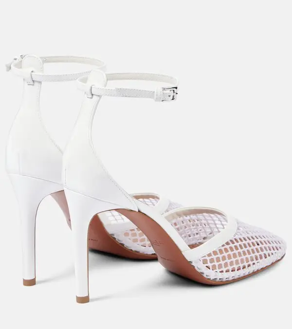 Alaïa Leather-trimmed Mesh Pumps - White