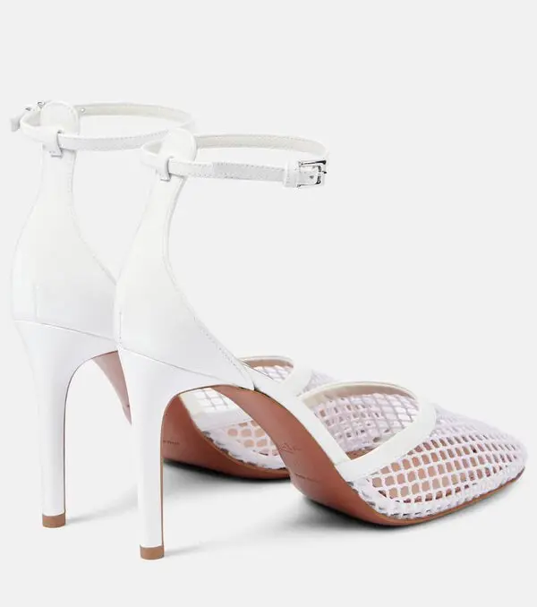 Alaïa Leather-trimmed Mesh Pumps - White
