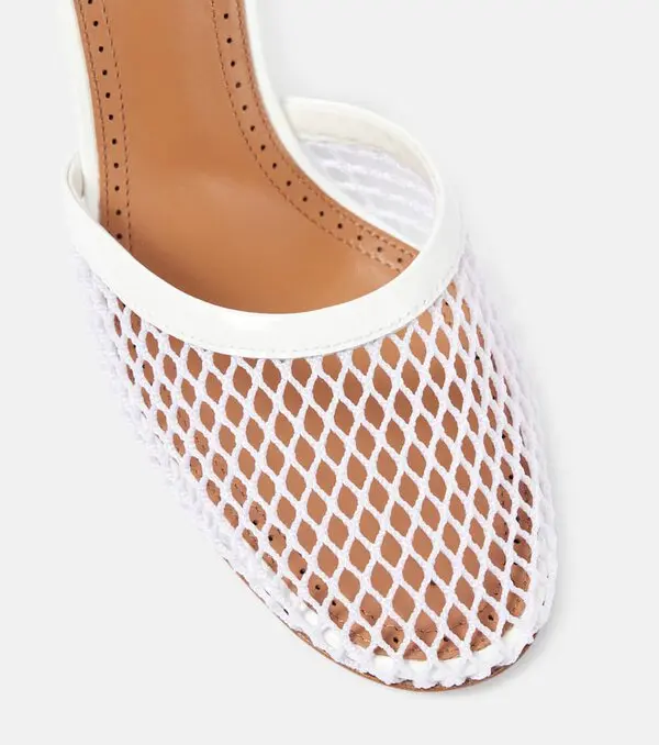 Alaïa Leather-trimmed Mesh Pumps - White