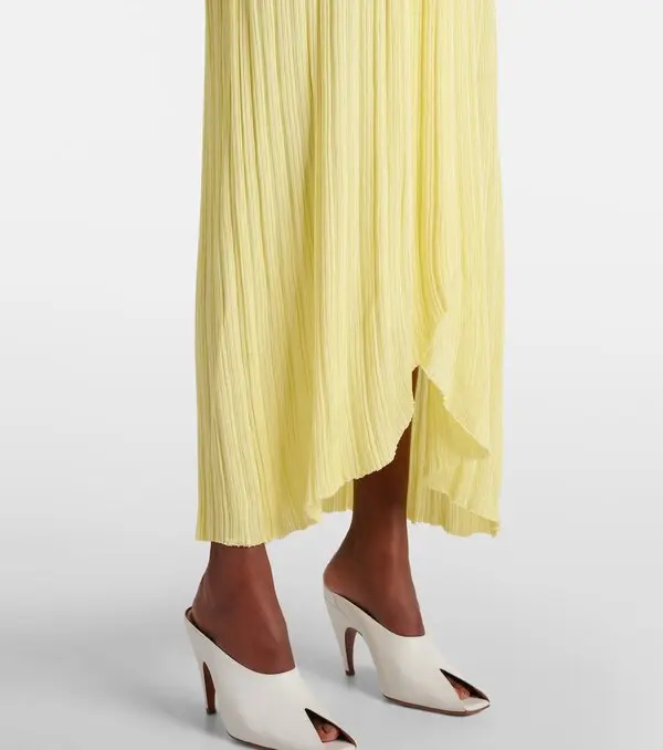 Alaïa Pleated Bustier Maxi Dress