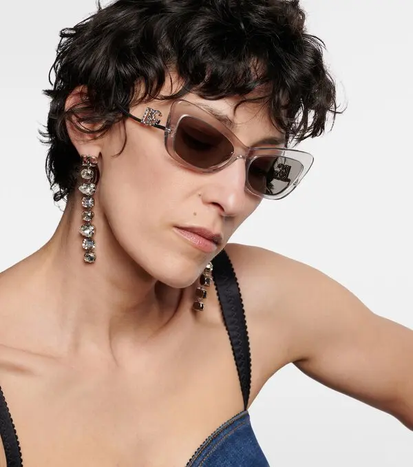 Dolce & Gabbana Dg Embellished Cat-eye Sunglasses - Grey