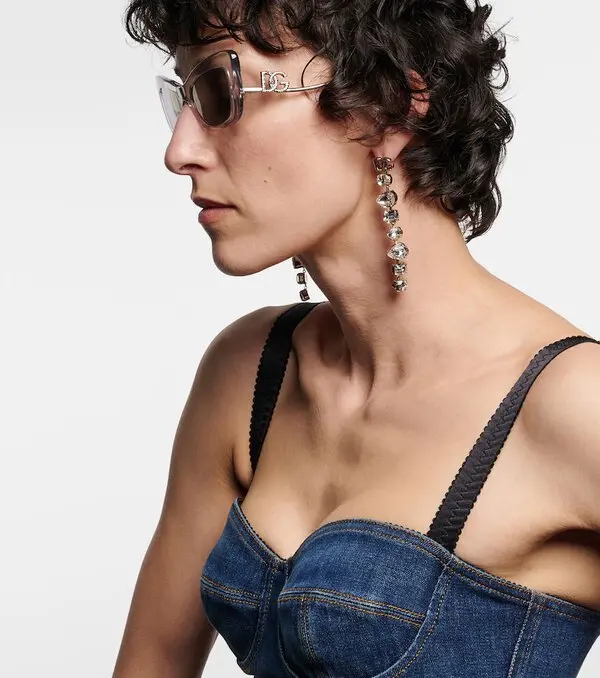 Dolce & Gabbana Dg Embellished Cat-eye Sunglasses - Grey