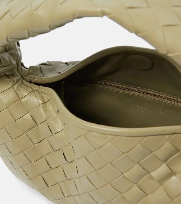 Bottega Veneta Hop Intrecciato Leather Shoulder Bag - Green