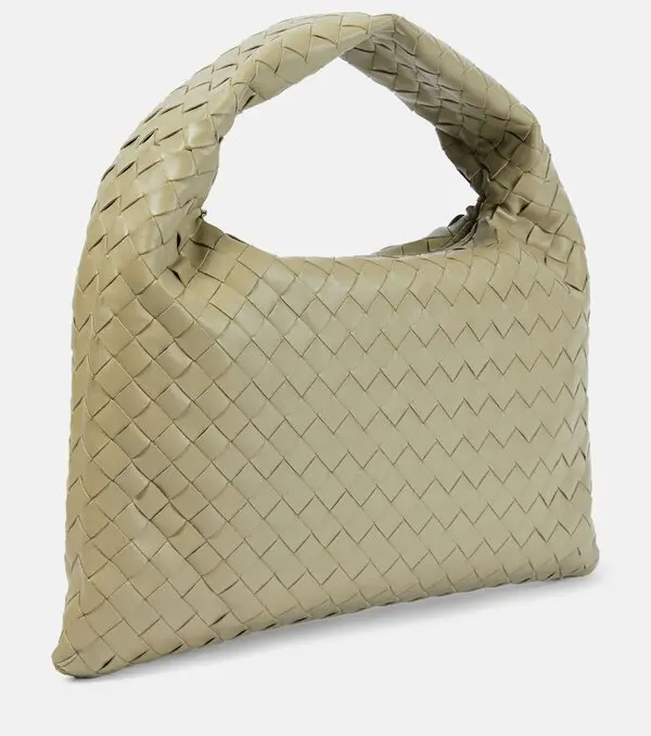 Bottega Veneta Hop Intrecciato Leather Shoulder Bag - Green