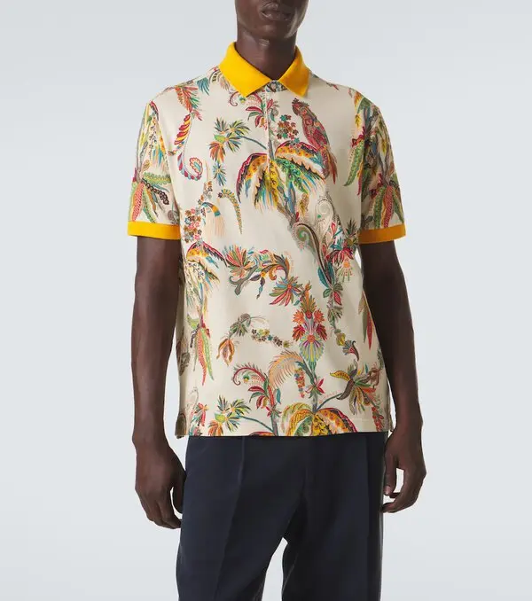 Etro Printed Cotton Piqué Polo Shirt - Multicoloured