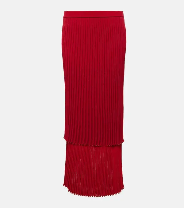Altuzarra Ariana Ribbed-Knit Maxi Skirt In Red 40% Off
