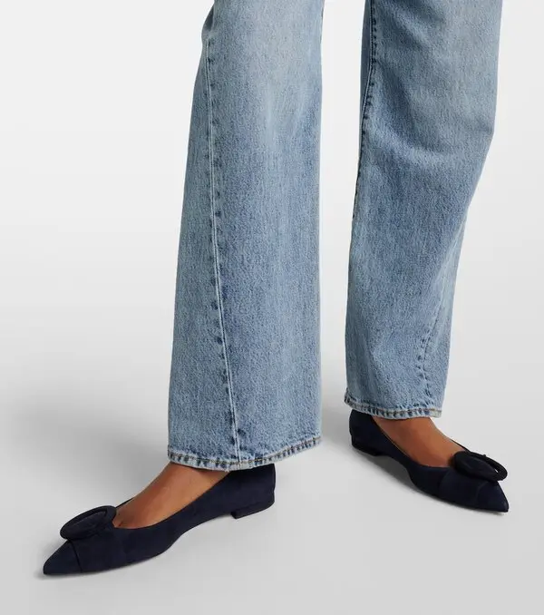 GIANVITO ROSSI Camden Suede Ballet Flats