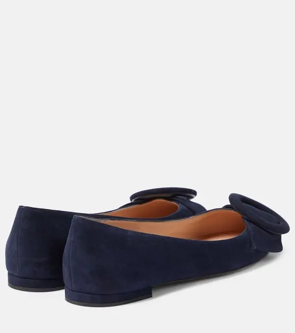 GIANVITO ROSSI Camden Suede Ballet Flats - Blue