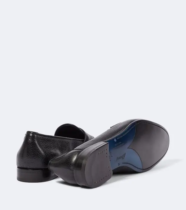 Brioni Appia Grained Leather Penny Loafers - Black