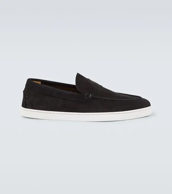 CHRISTIAN LOUBOUTIN Varsiboat Suede Loafers - Black