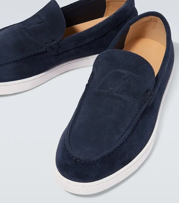 CHRISTIAN LOUBOUTIN Varsiboat Suede Loafers - Blue