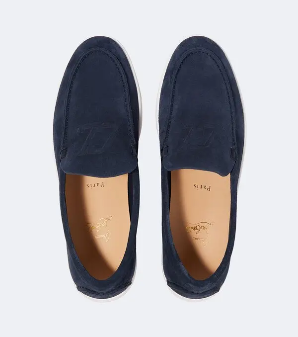 CHRISTIAN LOUBOUTIN Varsiboat Suede Loafers - Blue