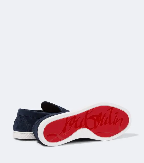 CHRISTIAN LOUBOUTIN Varsiboat Suede Loafers - Blue