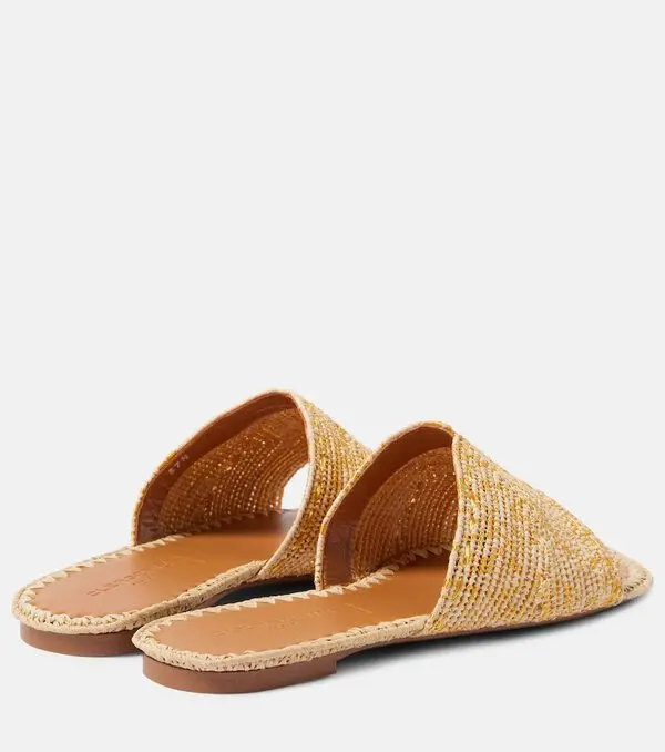 Clergerie Ineni Raffia Slides - Beige