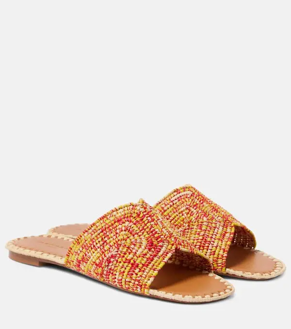 Clergerie Ineni Raffia Slides - Multicoloured