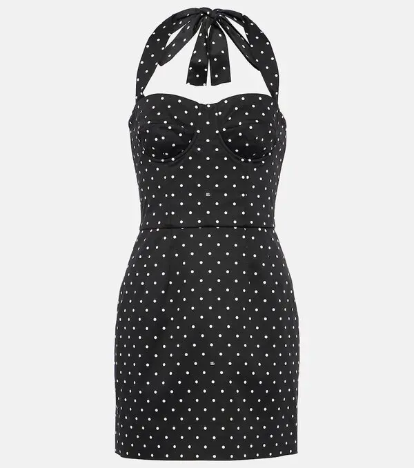Dolce & Gabbana Polka-dot Corset Dress - Black