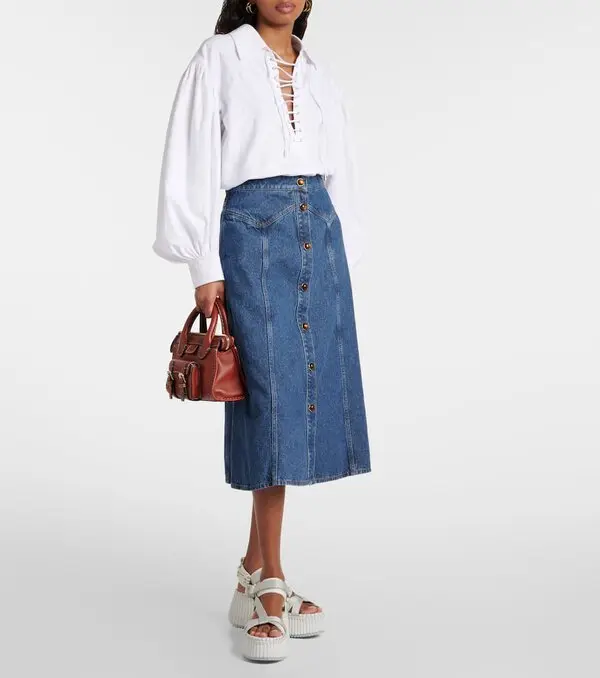 Chloé Nama Metallic Wedge Sandals - Silver