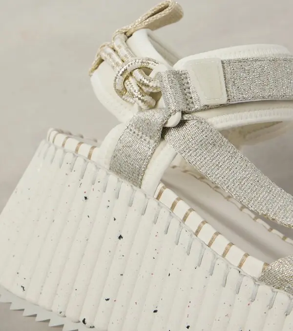 Chloé Nama Metallic Wedge Sandals