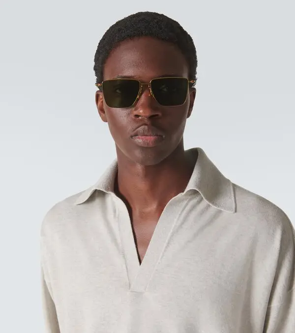 Bottega Veneta Ultrathin Rectangle Sunglasses