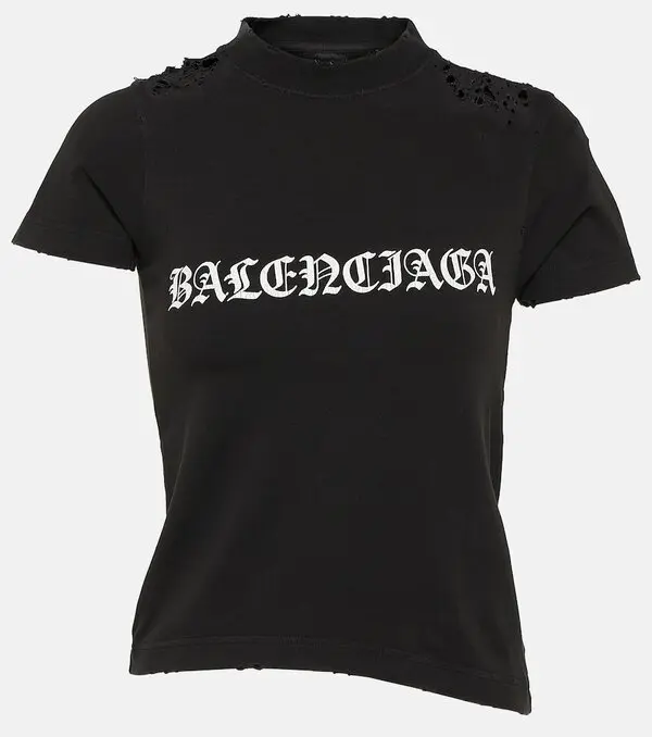 Balenciaga Gothic Type Shrunk T-shirt - Black