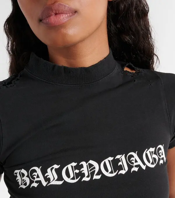 Balenciaga Gothic Type Shrunk T-shirt - Black