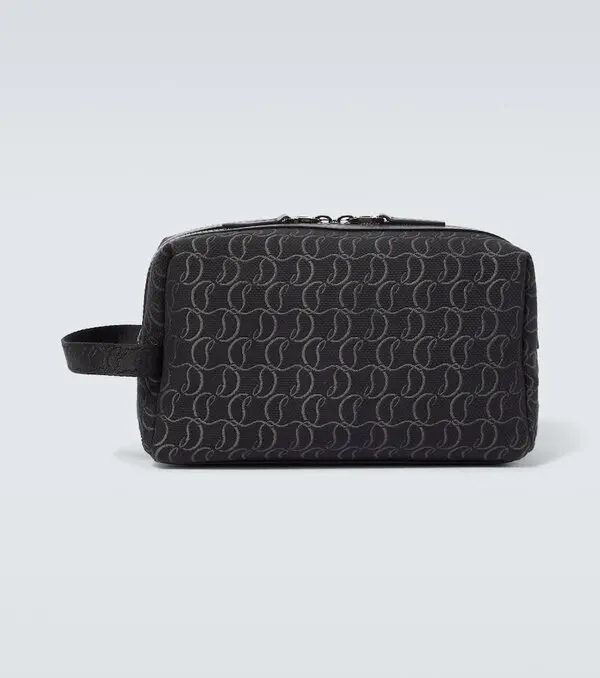 CHRISTIAN LOUBOUTIN Zip N Flap Jacquard Pouch - Black