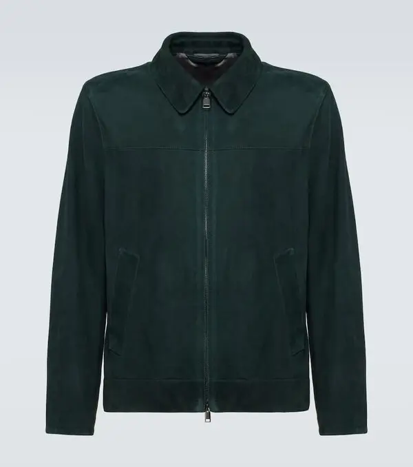 Brioni Suede Blouson Jacket - Green