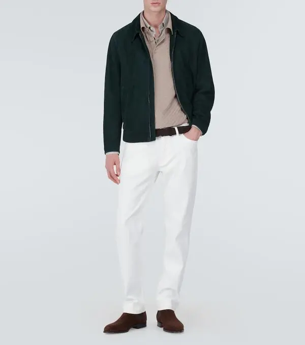 Brioni Suede Blouson Jacket - Green