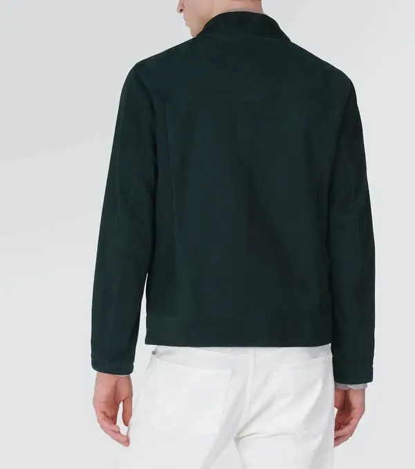 Brioni Suede Blouson Jacket - Green