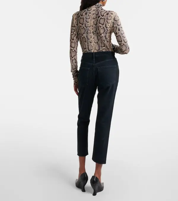 AGOLDE Riley Crop High-rise Slim Jeans - Black