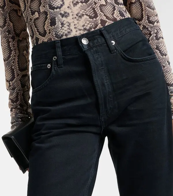AGOLDE Riley Crop High-rise Slim Jeans - Black