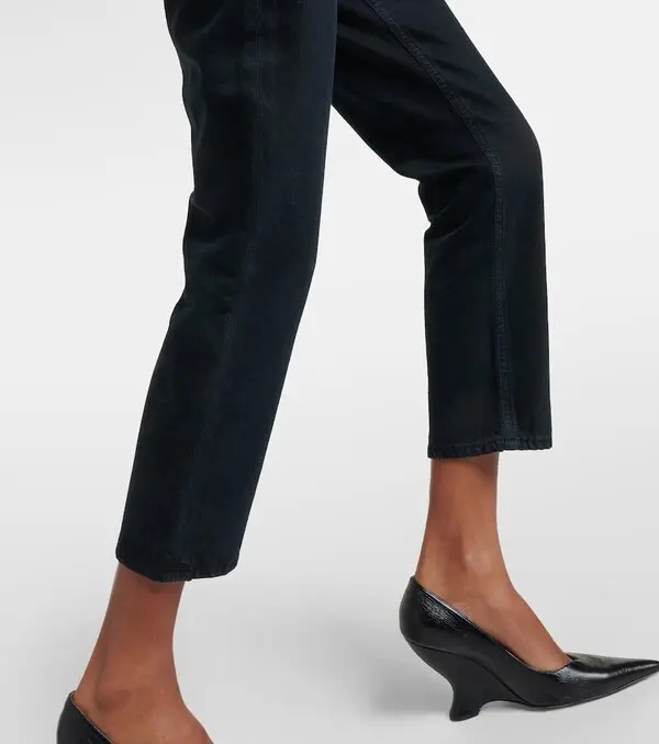 AGOLDE Riley Crop High-rise Slim Jeans - Black