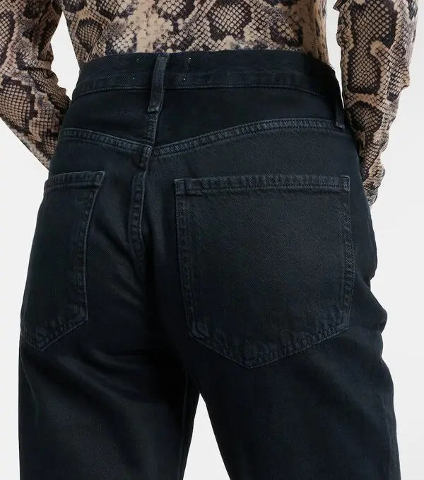 AGOLDE Riley Crop High-rise Slim Jeans - Black