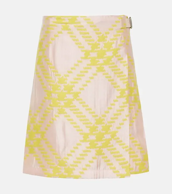 Burberry Checked Miniskirt - Yellow