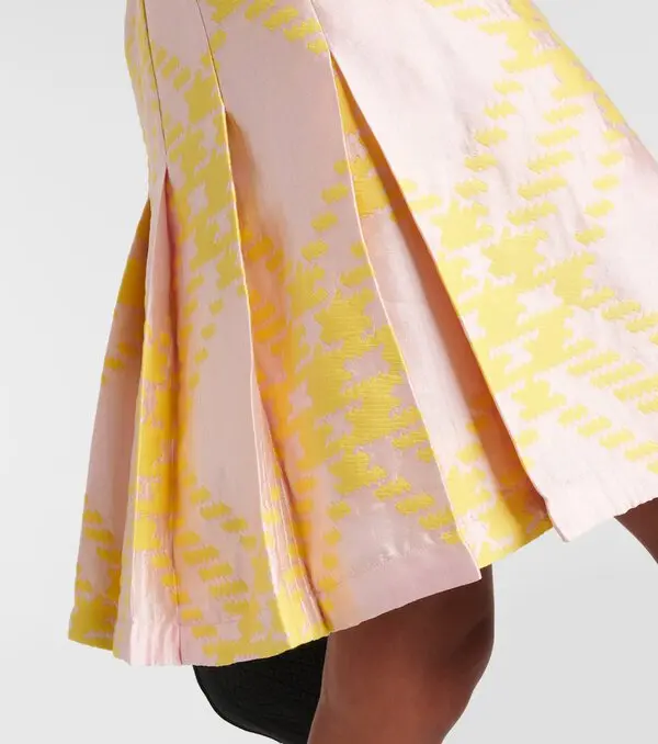 Burberry Checked Miniskirt - Yellow